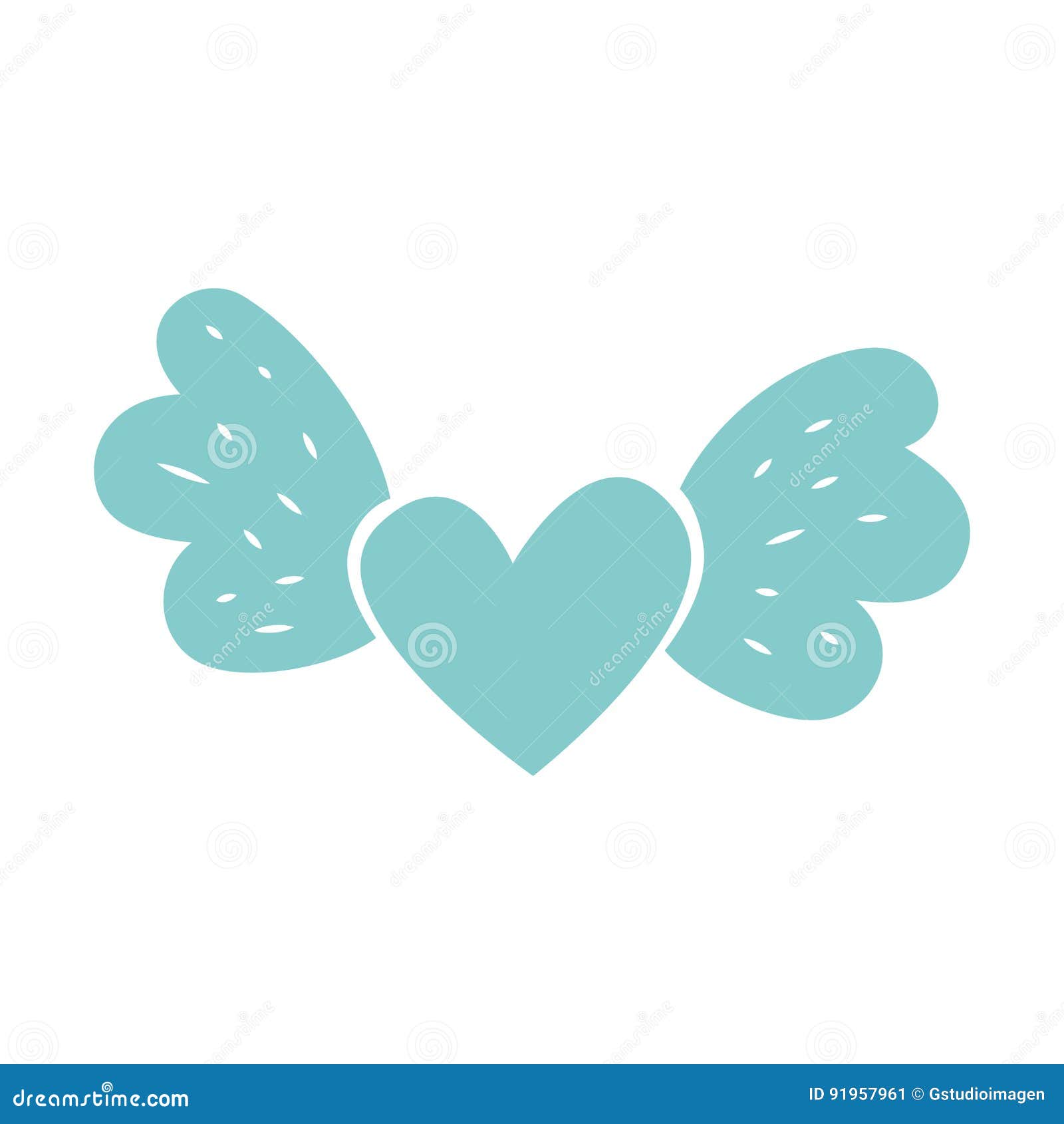 Amore del cuore con le ali illustrazione vettoriale. Illustrazione di ...