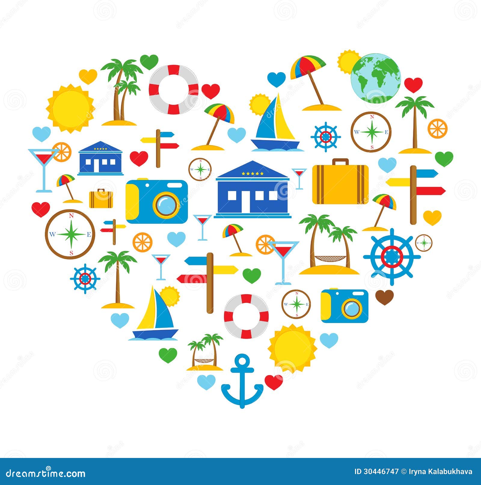 Amore Del Viaggio. Icone Di Viaggio. Illustrazione Vettoriale ...