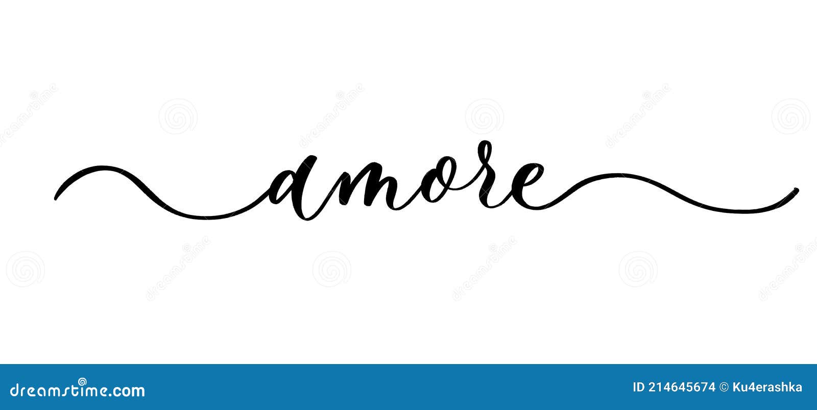 Amore - Vector Calligraphic Inscription with Smooth Lines Stock Vector ...
