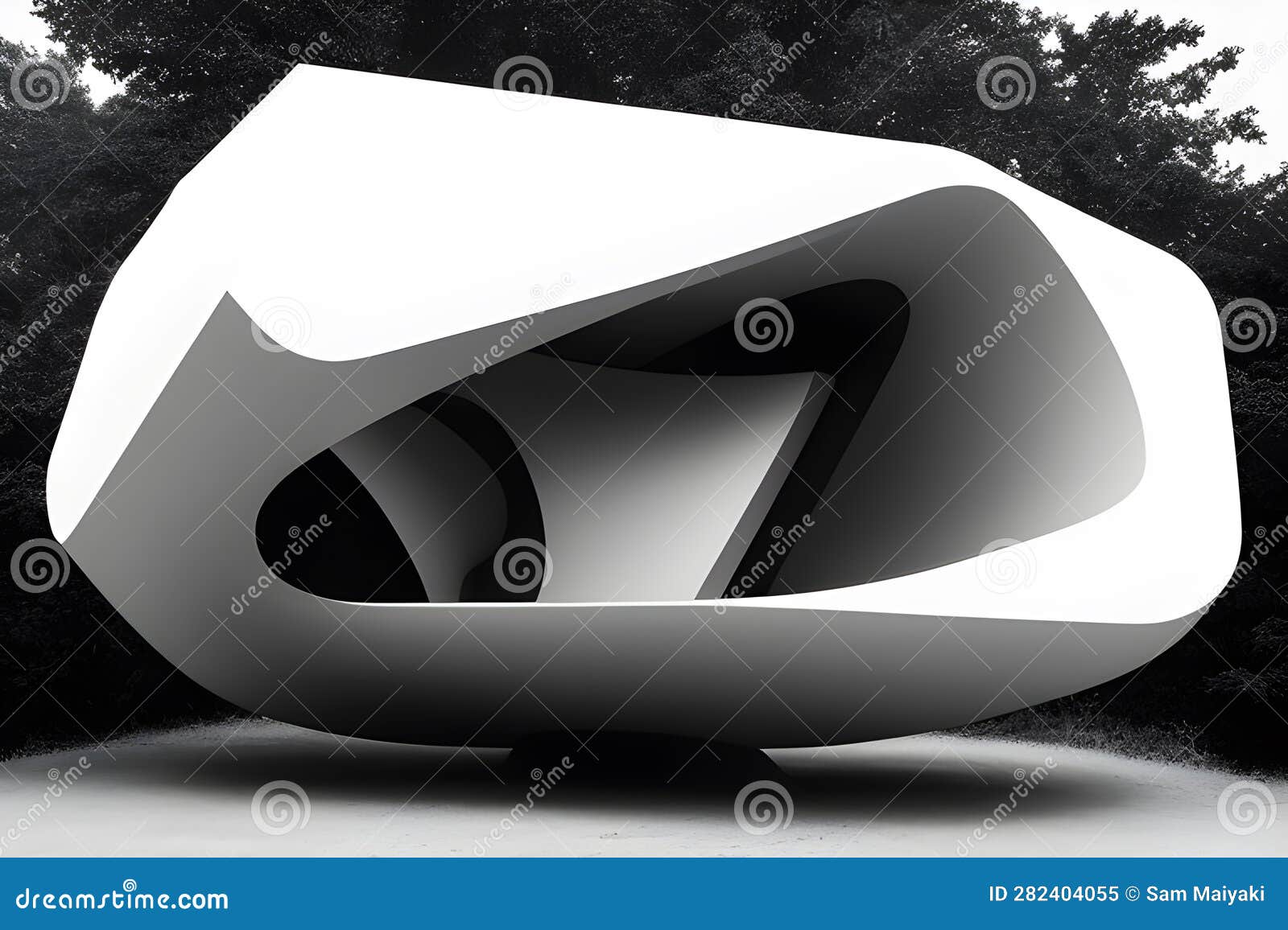 An Amorphous Architectural Form Monochome Well Defined Edges Generated ...