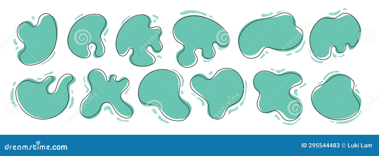 Amorphous Blob Vectors in Sets. Asymmetrical Hand Drawn Illustration ...