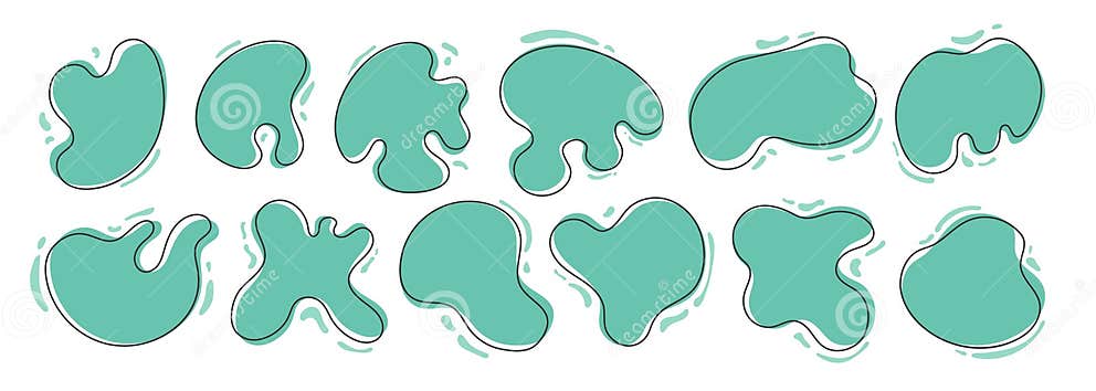 Amorphous Blob Vectors in Sets. Asymmetrical Hand Drawn Illustration ...