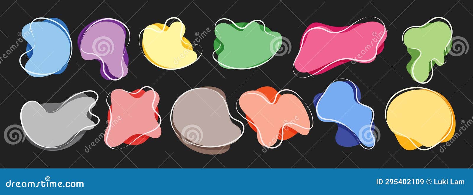 Amorphous Blob Vectors in Sets. Asymmetrical Hand Drawn Illustration ...