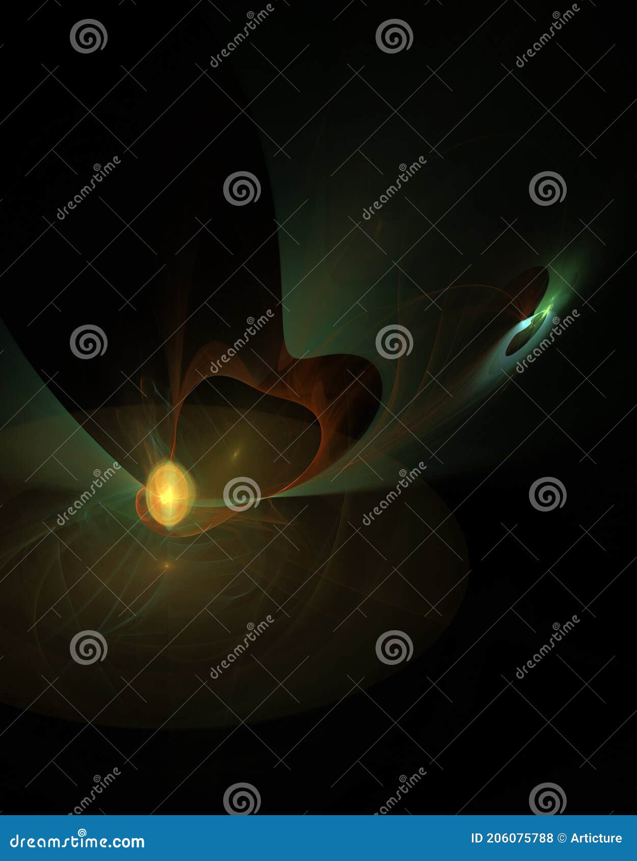 Amorphous or Formless Substance Enlightened with Warm Highlight. Stock ...