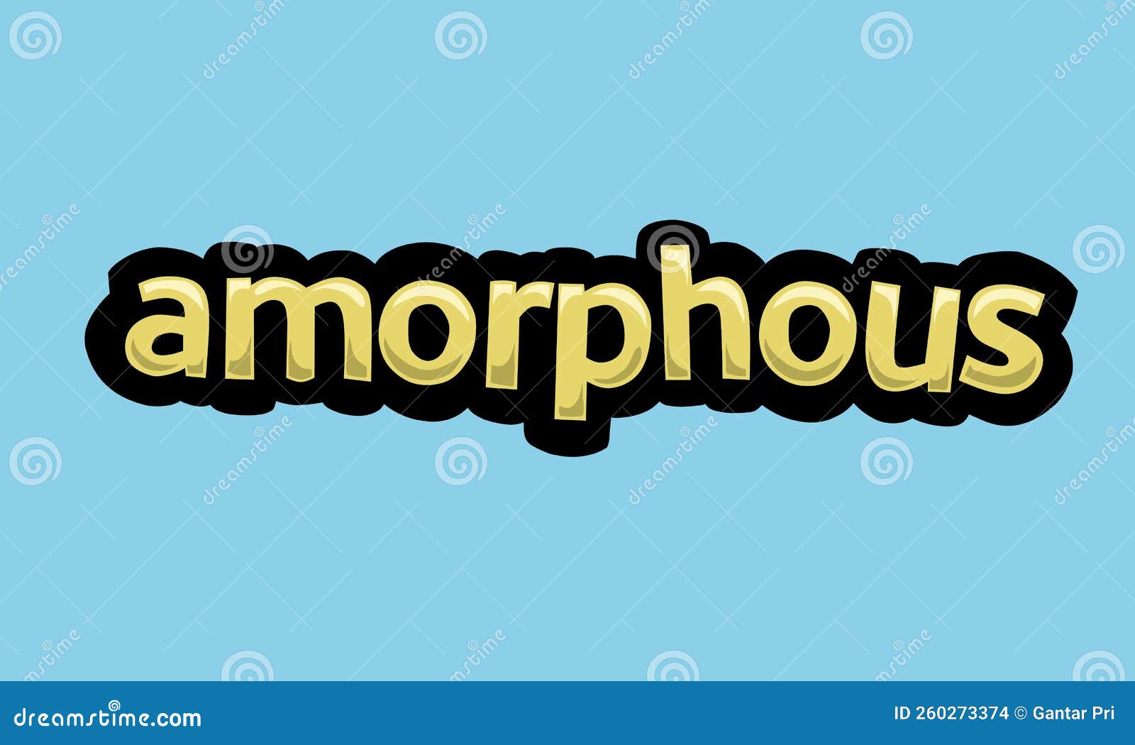 AMORPHOUS Writing Vector Design on a Blue Background Stock Vector ...