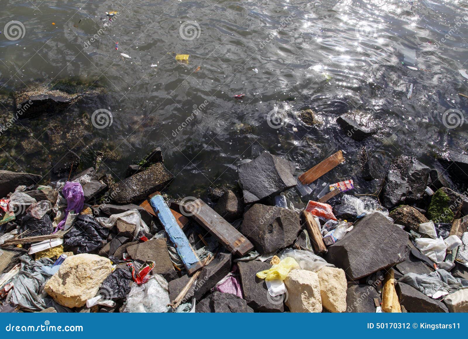 Amount of Trash Polluting River Water Stock Photo - Image of problems ...