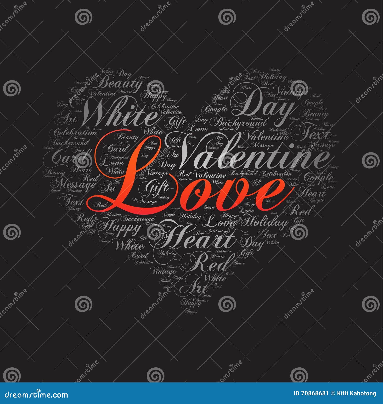 Amour, Fond D'art De Nuage De Word Illustration de Vecteur ...