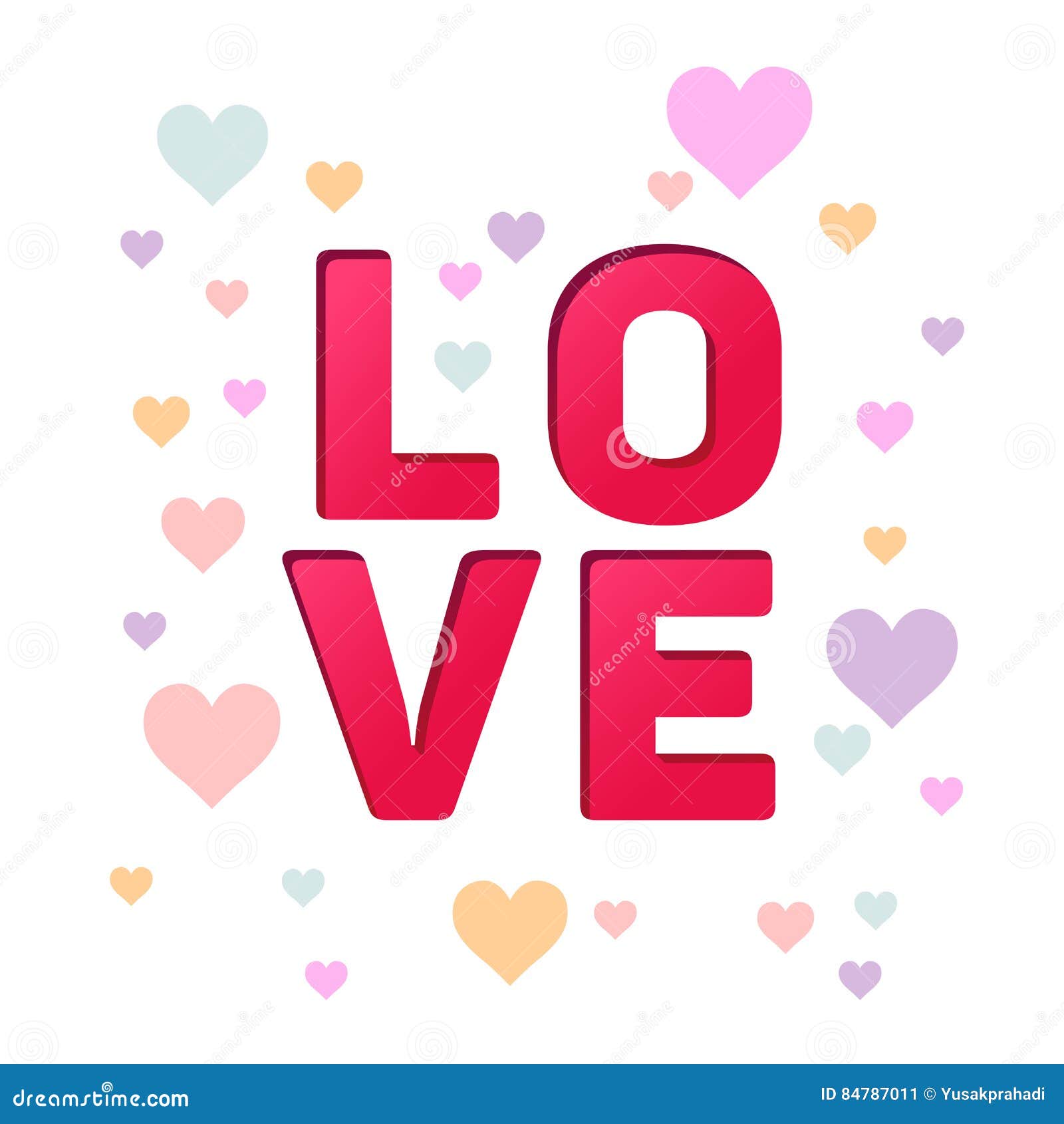 Amour Word Valentine Background Heureux Illustration de Vecteur ...