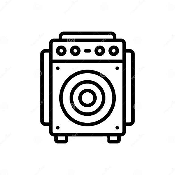 Black Line Icon for Amp, Audio and Bass Stock Vector - Illustration of ...