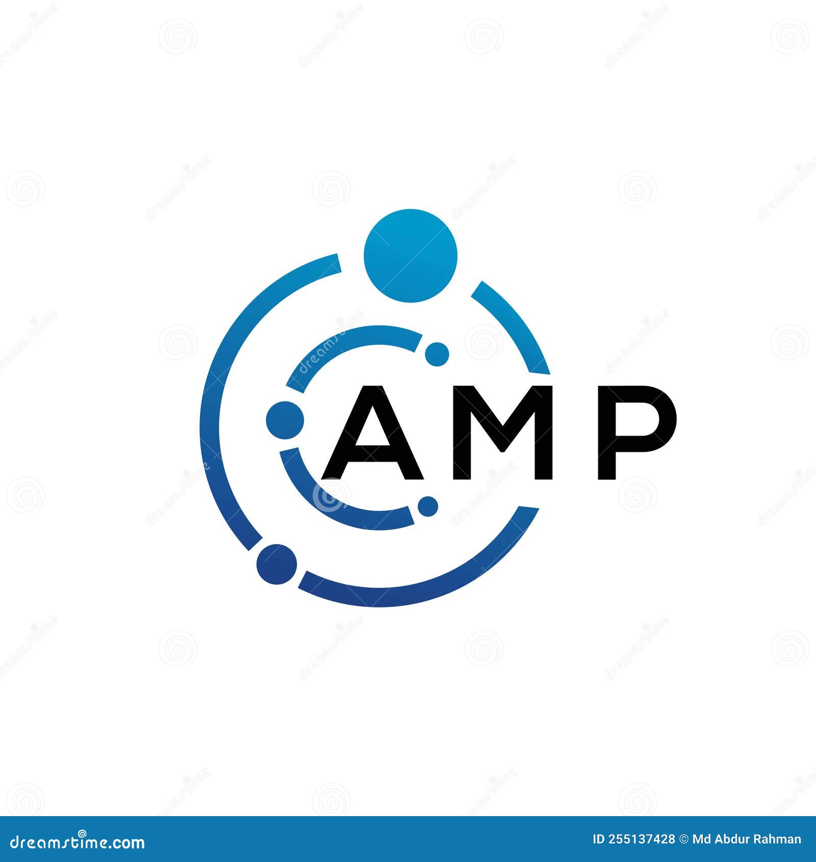 AMP Letter Logo Design on Black Background. AMP Creative Initials ...