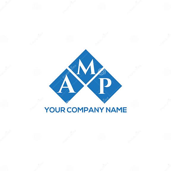 AMP Letter Logo Design on WHITE Background. AMP Creative Initials ...