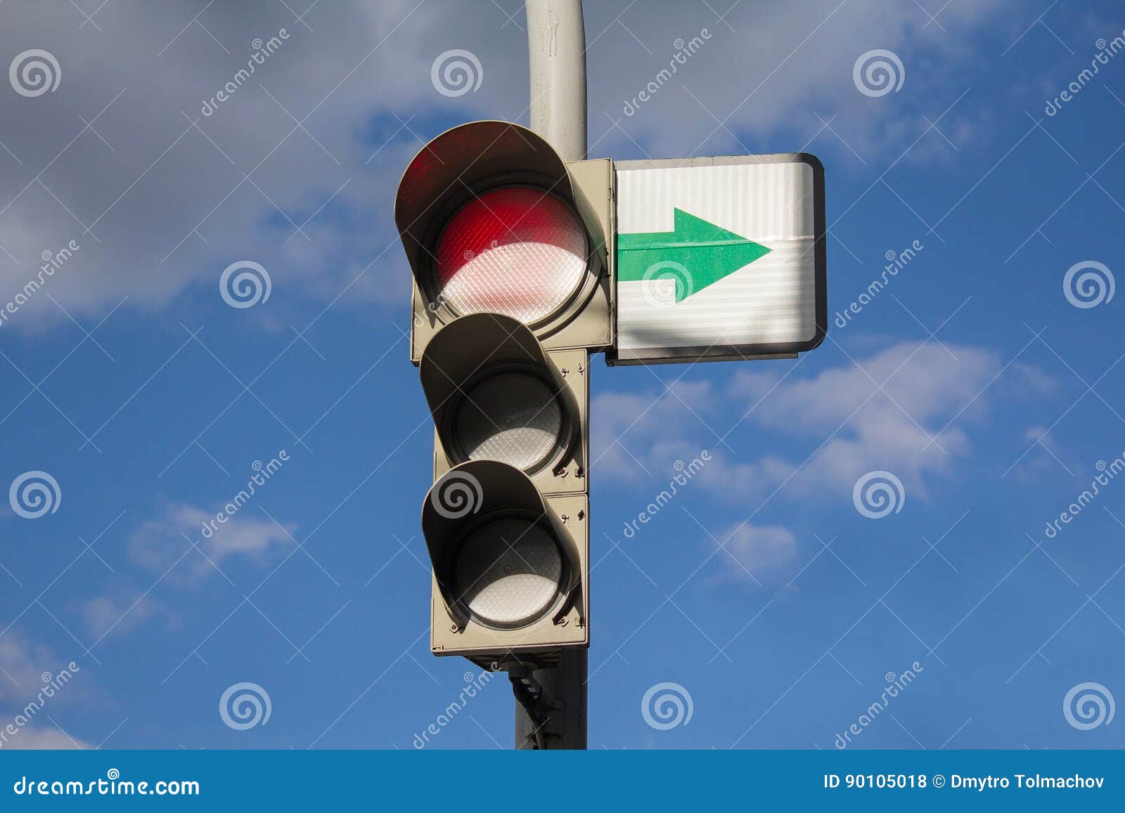 Ampel Und Zeichen Mit Pfeil Stockfoto - Bild von semaphor, gewährt ...