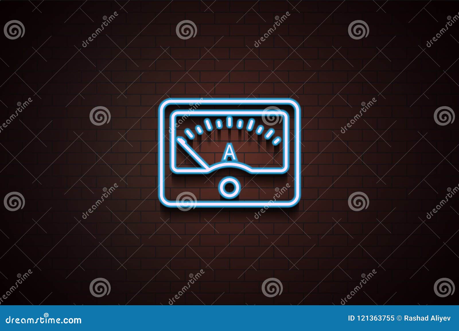 Ampermeter icon in Neon stock illustration. Illustration of control ...