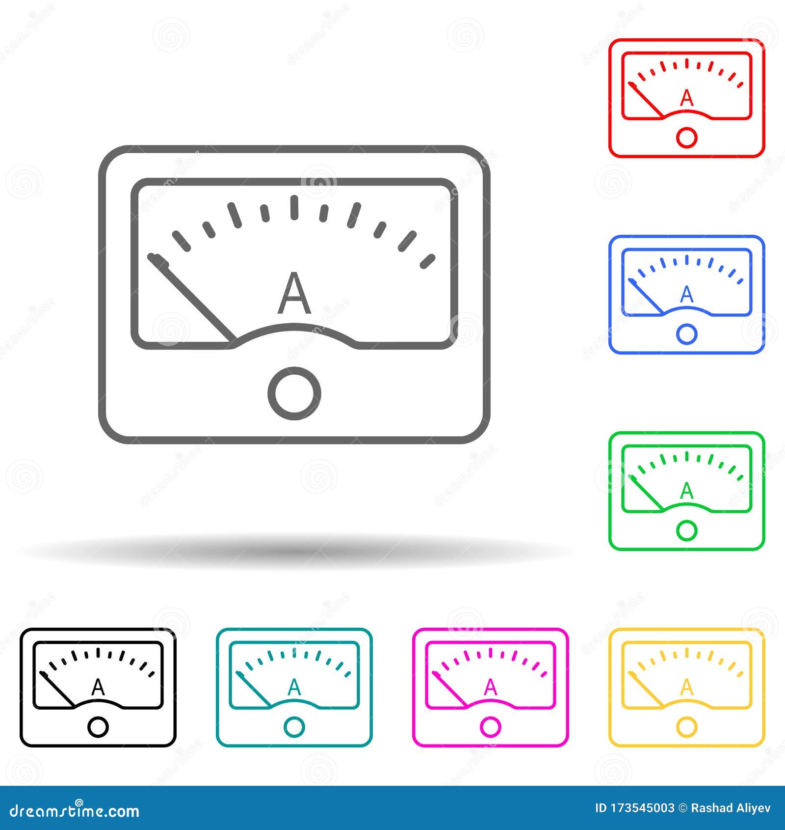 Ampermeter Multi Color Style Icon. Simple Thin Line, Outline Vector of ...