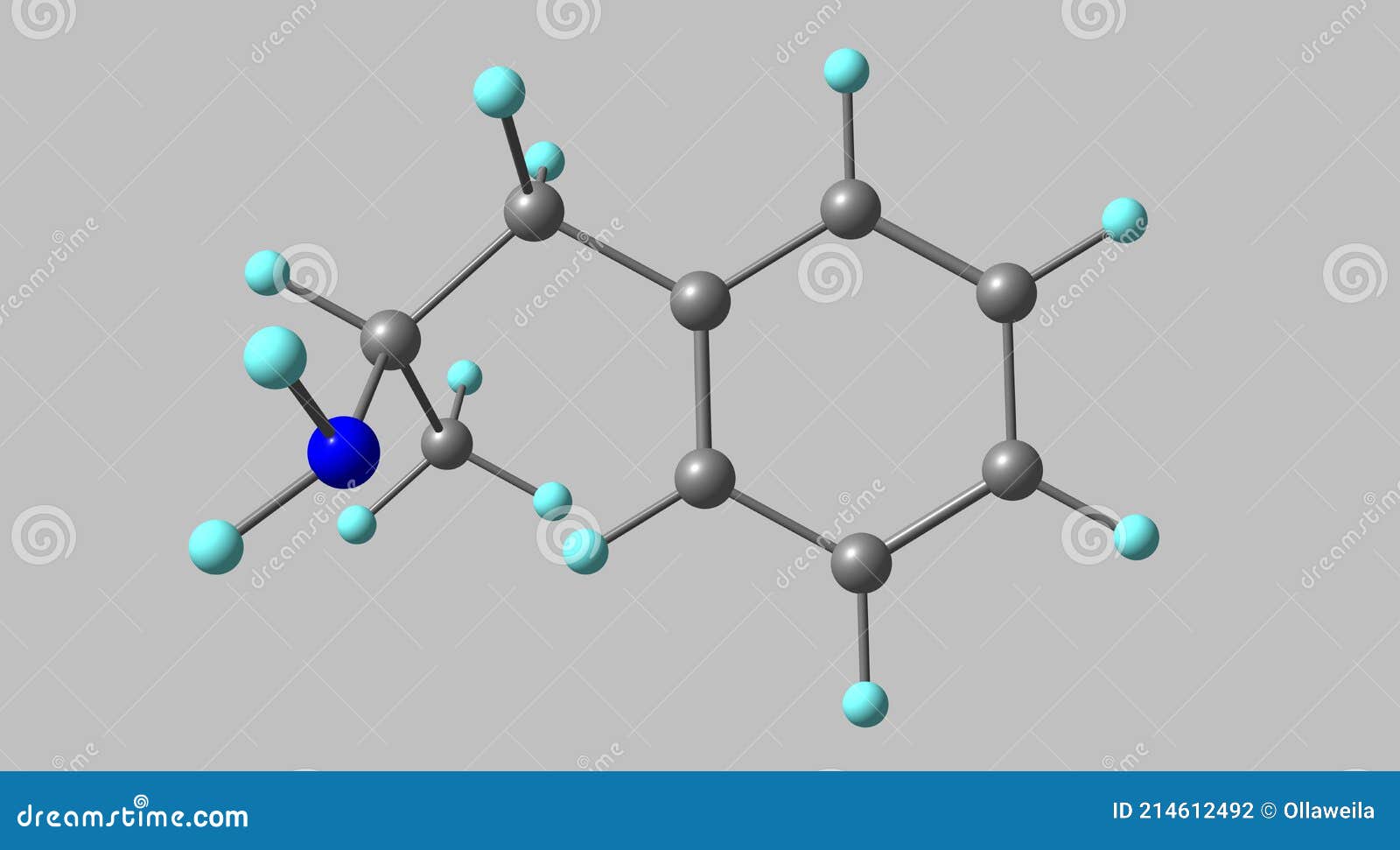 Amphetamine Molecular Structure Isolated on Grey Stock Illustration ...