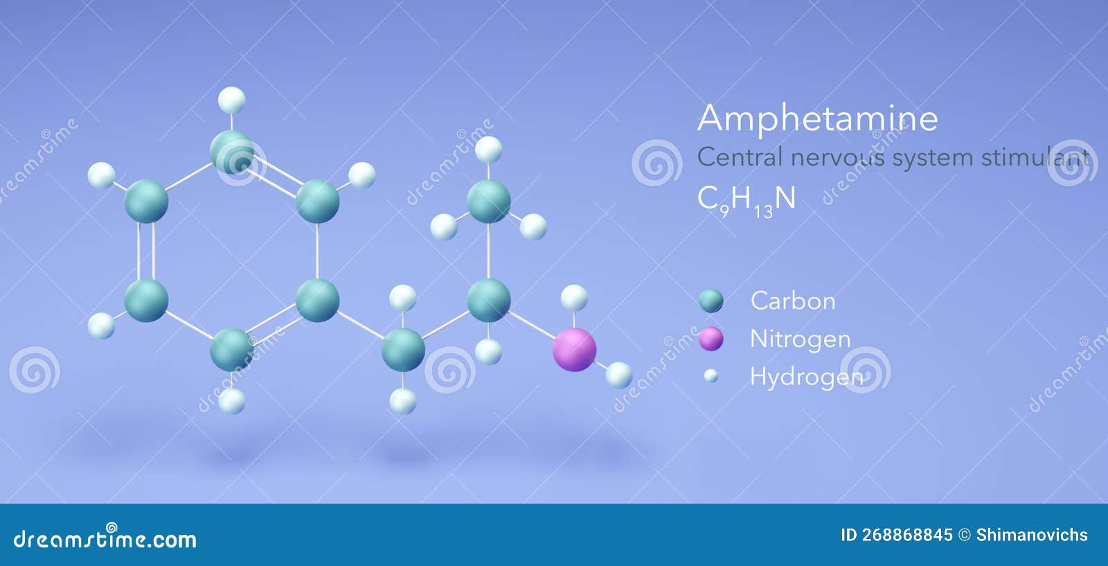 Amphetamine 3D Molecule Illustration. Royalty-Free Stock Photo ...