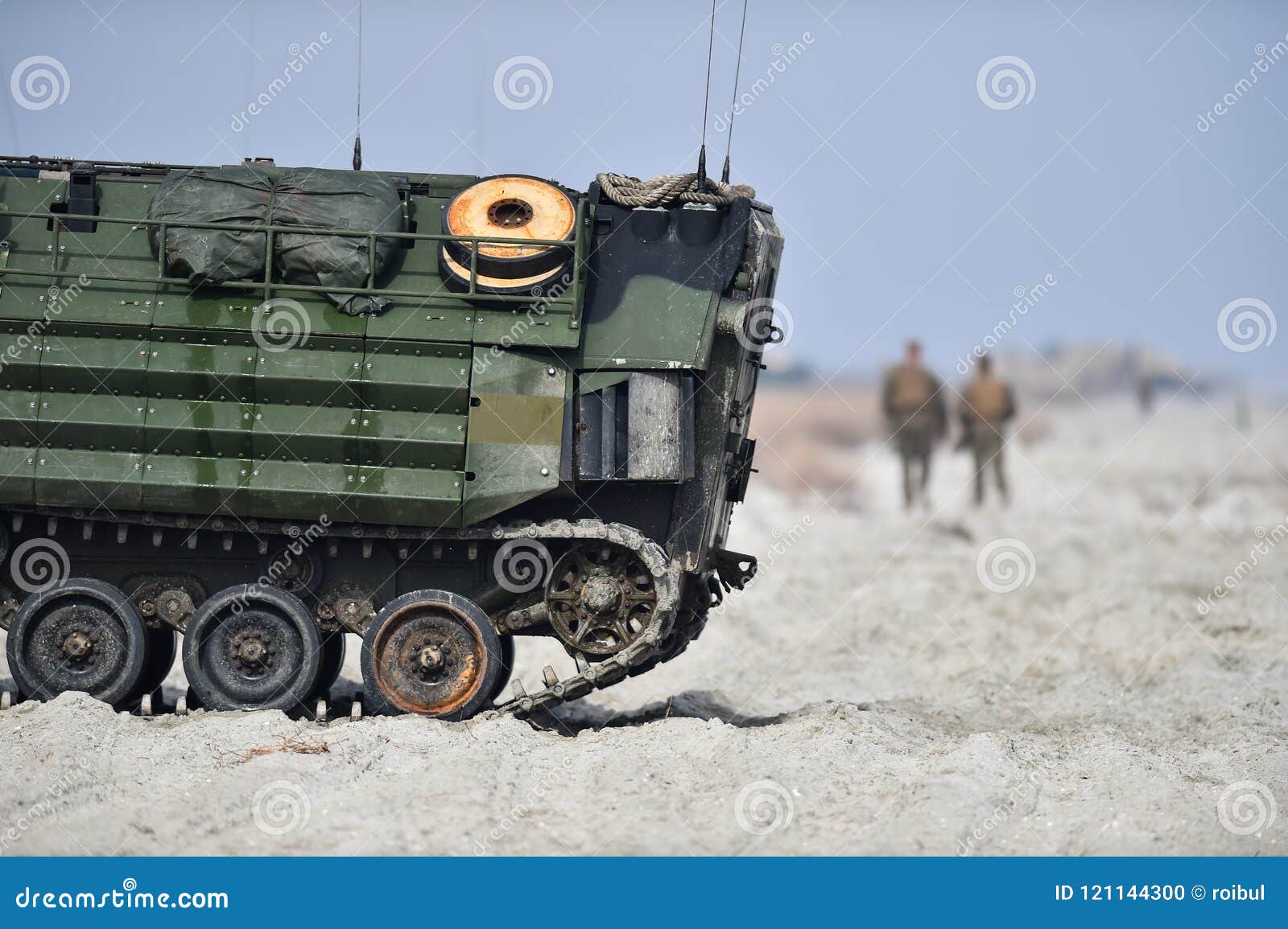 Amphibious Tank Caterpillars are Seen on a Field Stock Photo - Image of ...