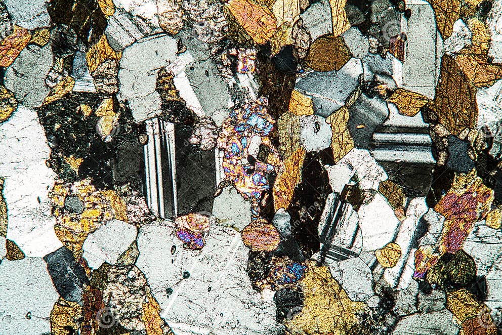 Amphibolite Rock Under the Microscope Stock Image - Image of ...