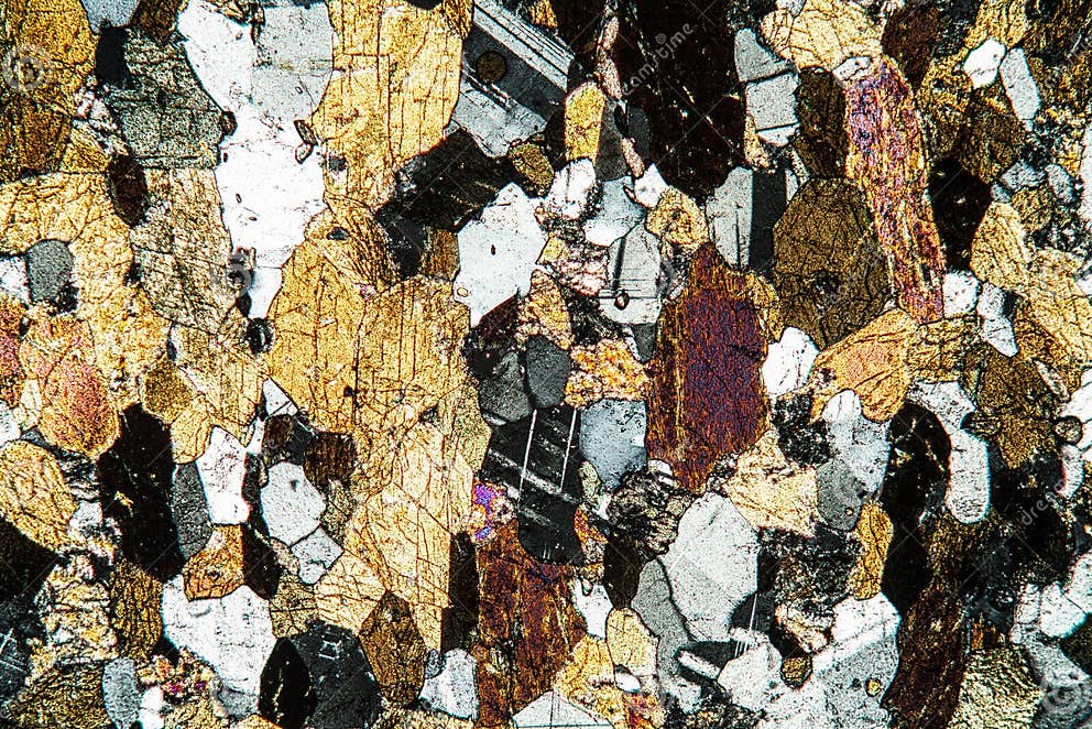 Amphibolite Rock Under the Microscope Stock Image - Image of geology ...