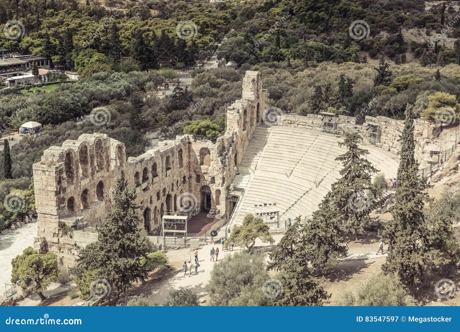 Amphitheater in Acropolis, Athens Greece Stock Image - Image of history ...