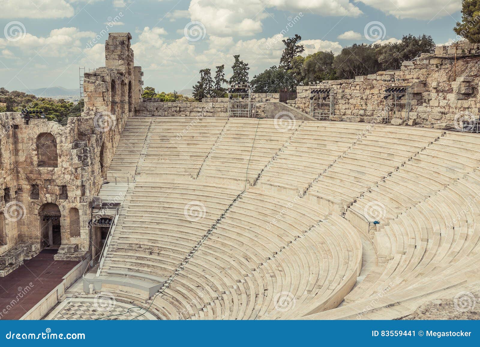 Amphitheater in Acropolis, Athens Greece Stock Image - Image of ...