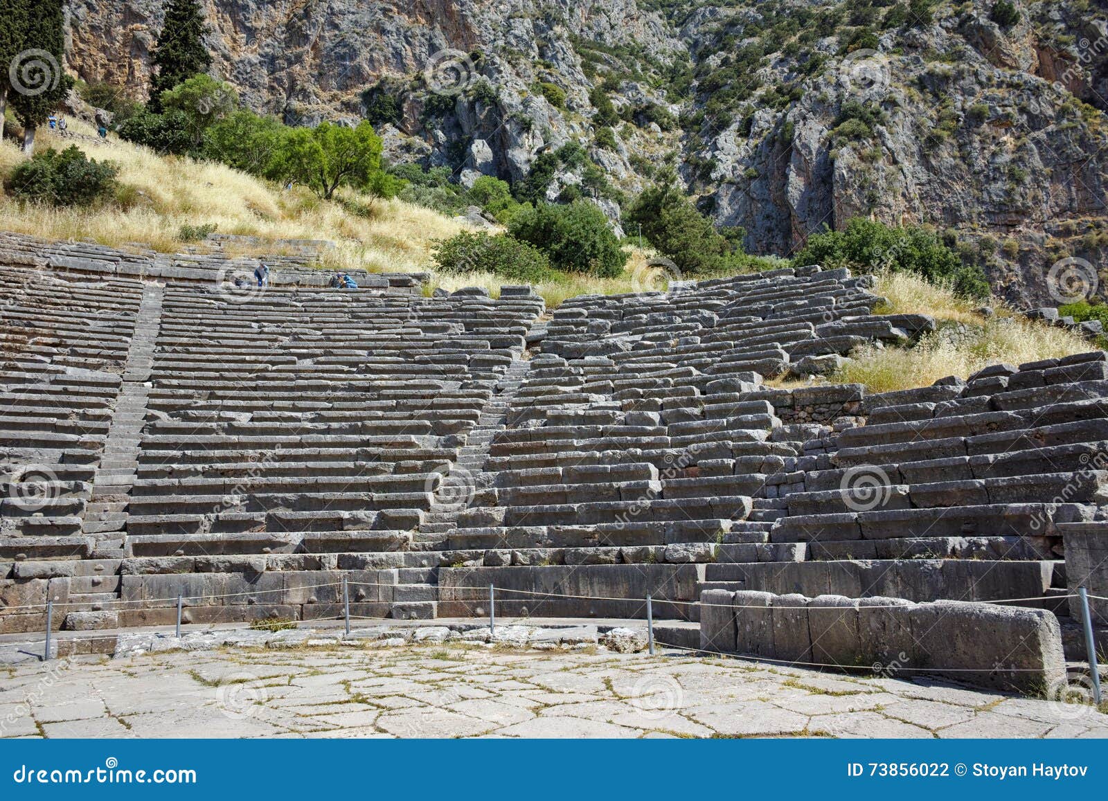 Amphitheater in Ancient Greek Archaeological Site of Delphi, Greece ...