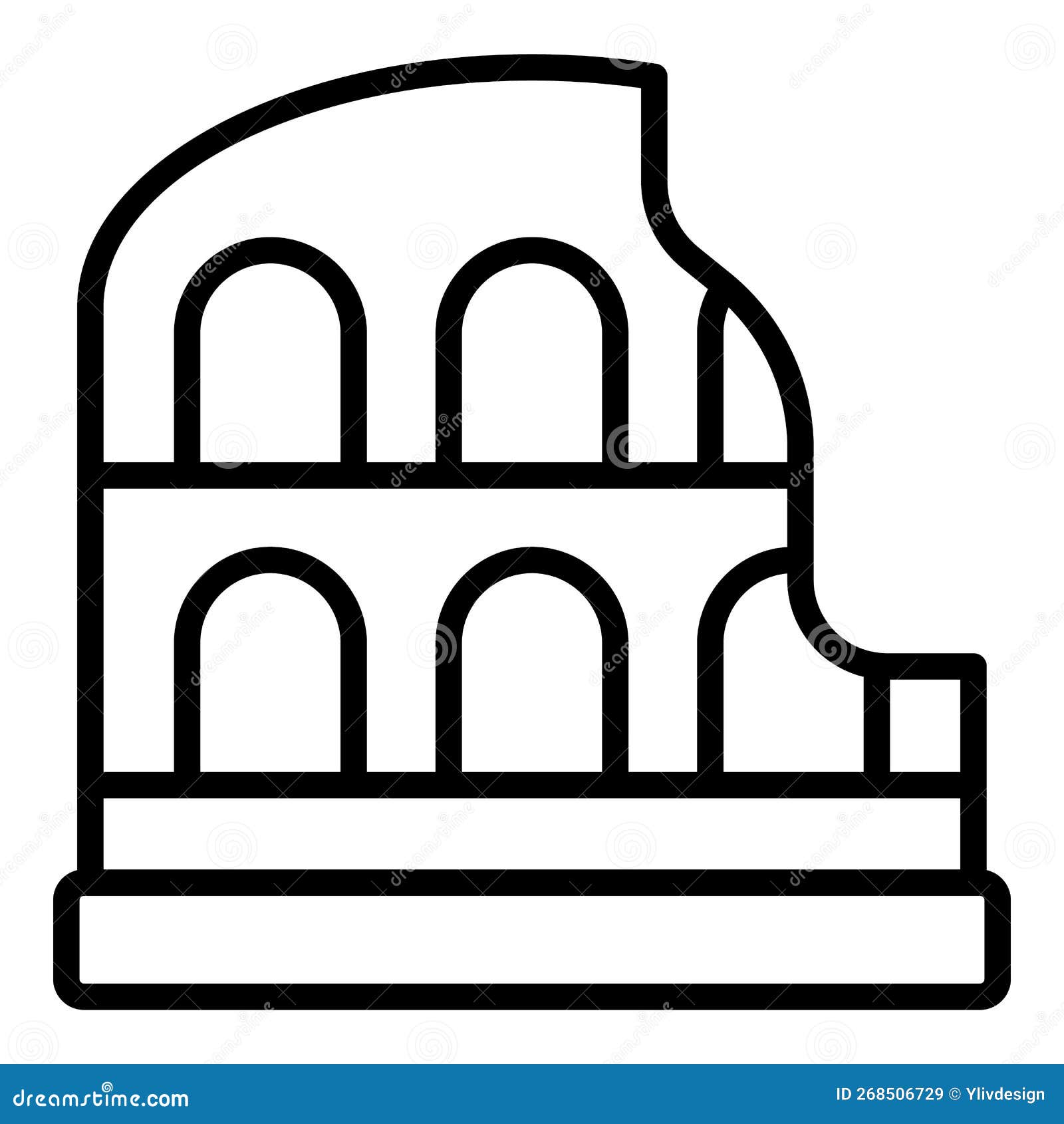 Amphitheater Architecture Icon Outline Vector. Ancient Work Stock ...