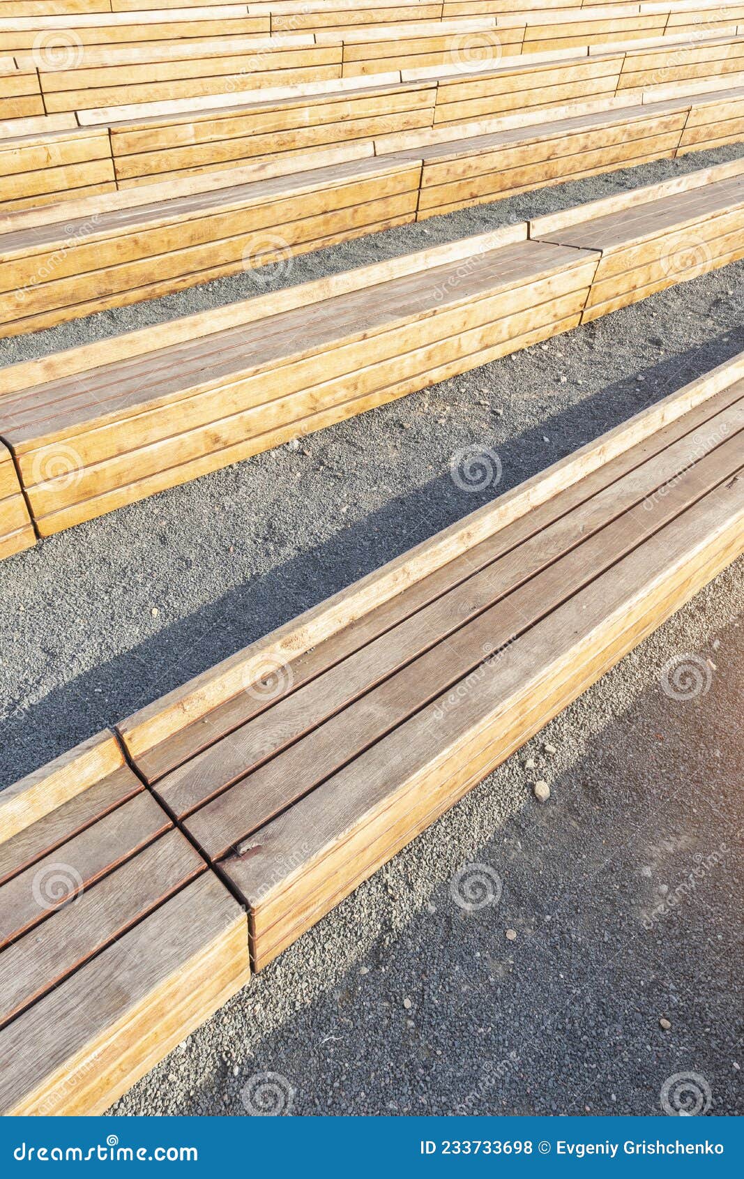 Amphitheater Bench Wooden Geometric Diagonal Lines Pattern Stairs Stock ...