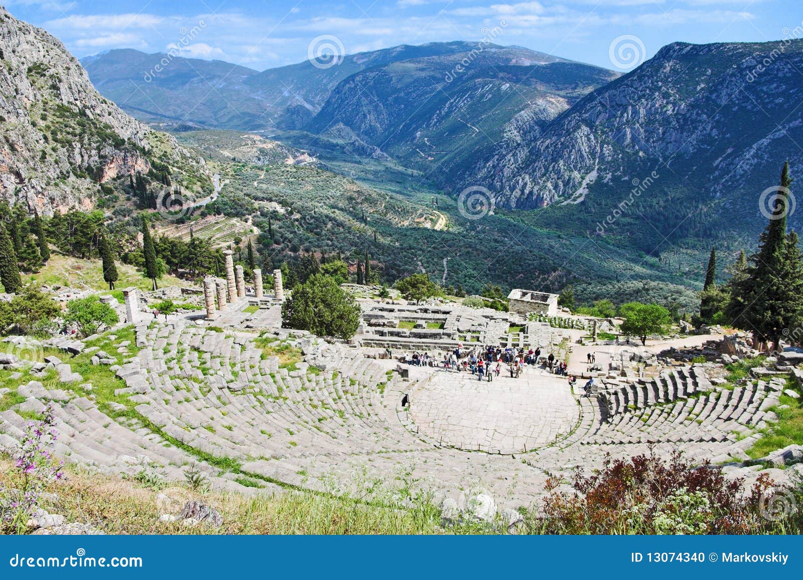 Amphitheater at Delphi stock photo. Image of greece, cloud - 13074340