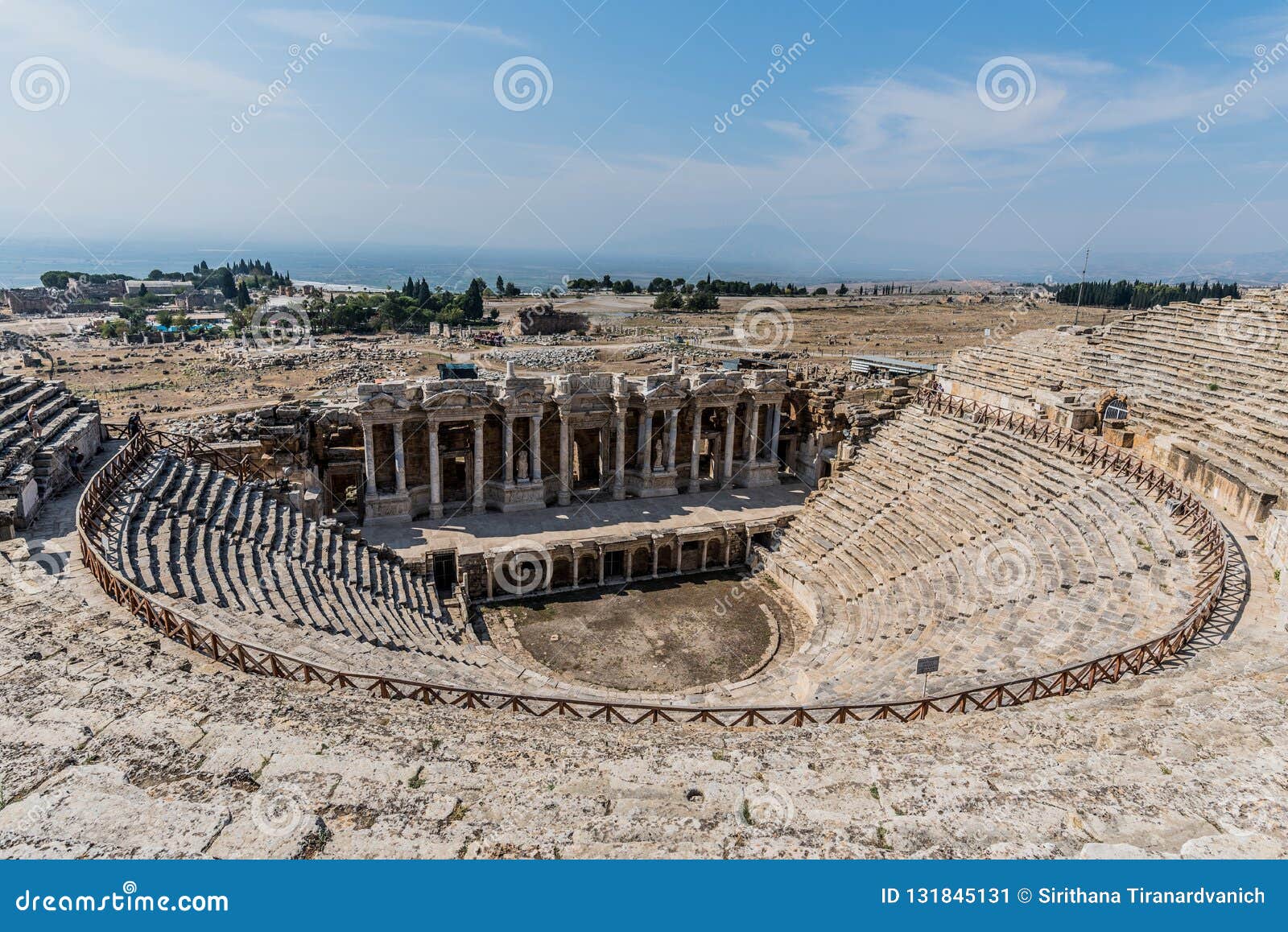 Amphitheater of Hierapolis, Pamukkale, Turkey Stock Image - Image of ...