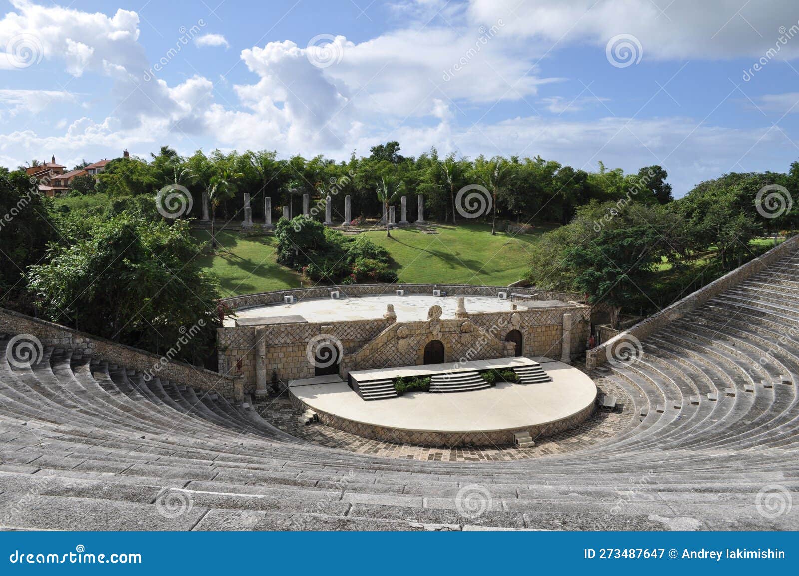 Amphitheater and Jungle Forest in Dominicana Stock Image - Image of ...