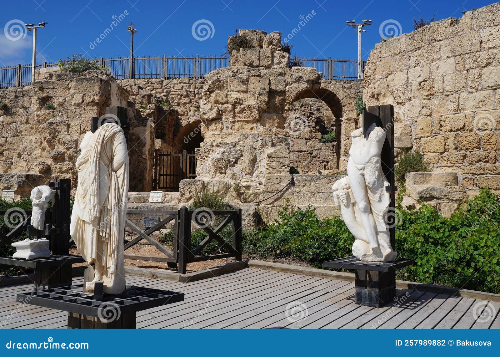 Amphitheater in National Park Caesaria Stock Photo - Image of classical ...
