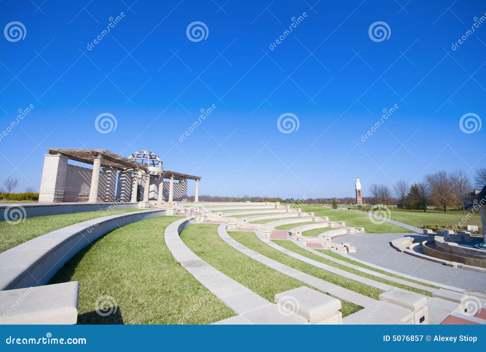 Amphitheater in the park stock image. Image of suburban - 5076857