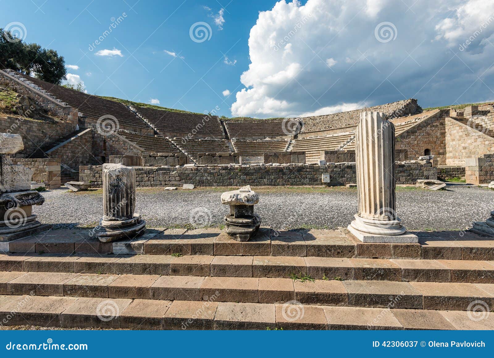 The Amphitheater of Pergamos Stock Image - Image of history, monument ...