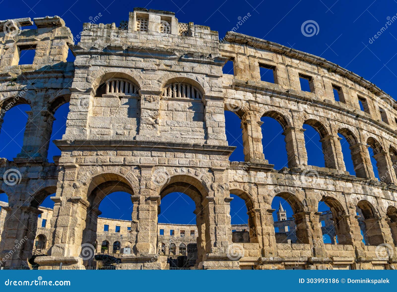 Amphitheater in Pula, Gladiator Fighting Arena, Monuments Stock Photo ...