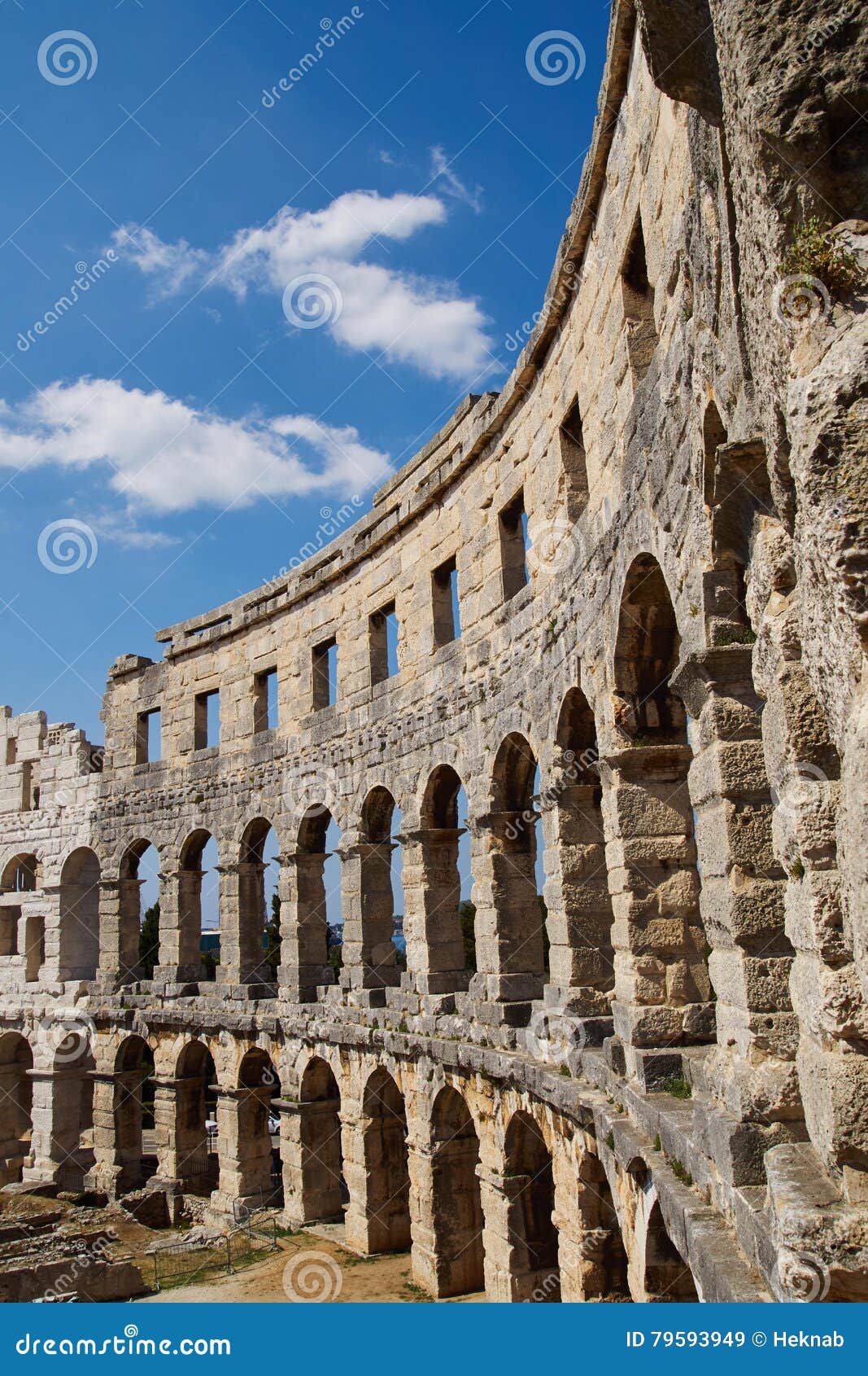 Amphitheater in Pula stock image. Image of theatrical - 79593949