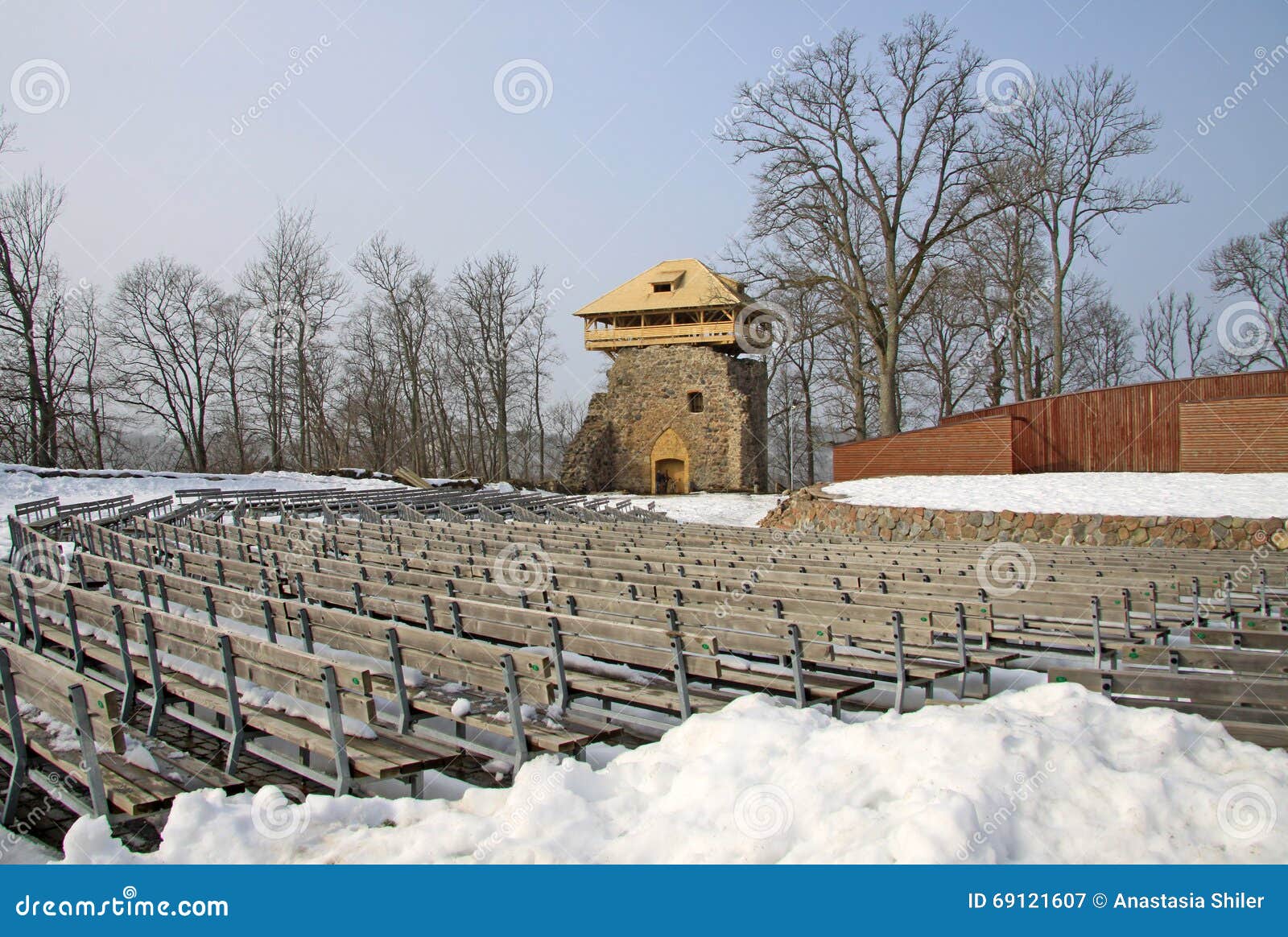 Amphitheater at Sigulda Castle, LATVIA Editorial Photography - Image of ...