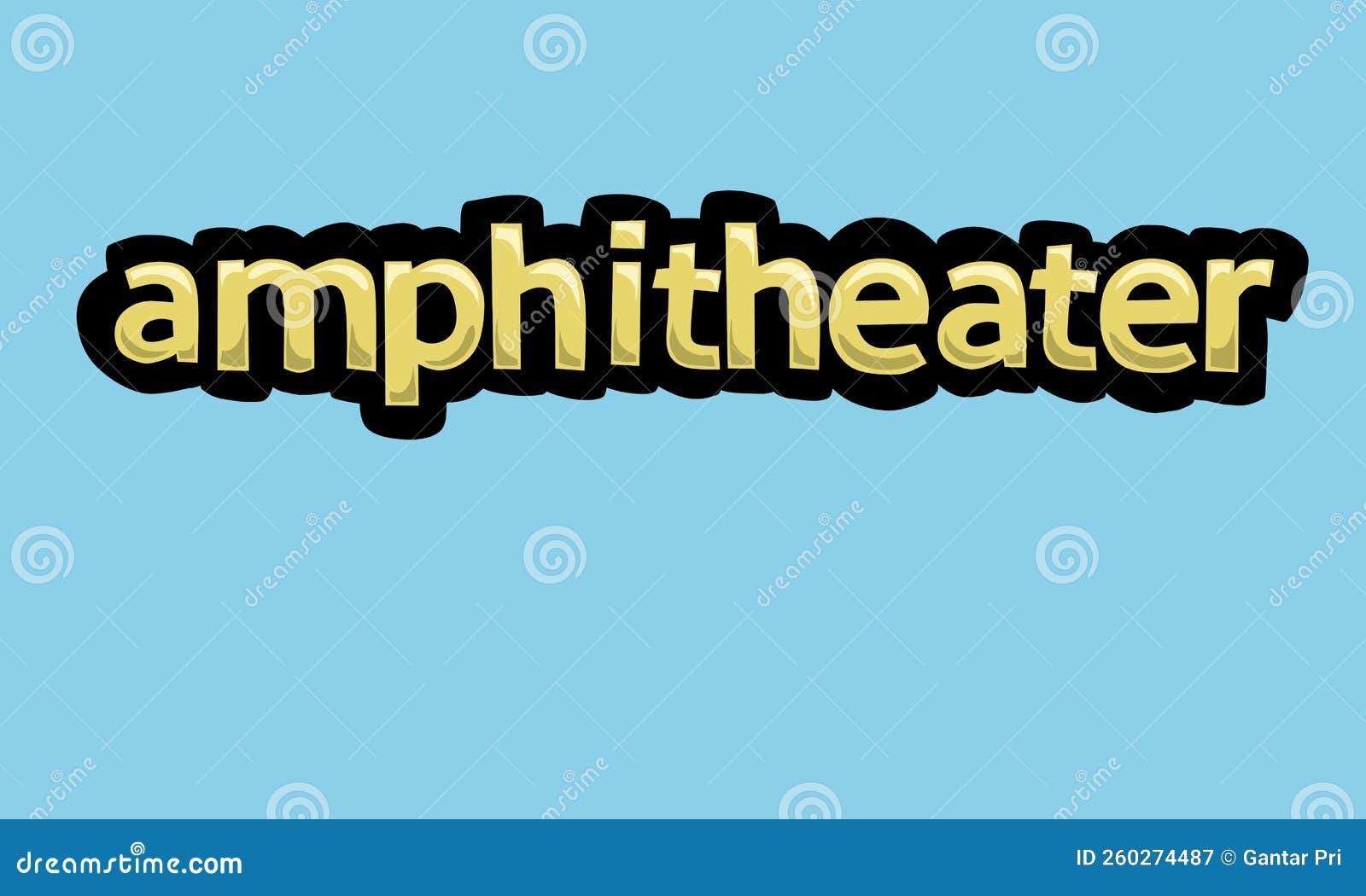 AMPHITHEATER Writing Vector Design on a Blue Background Stock ...