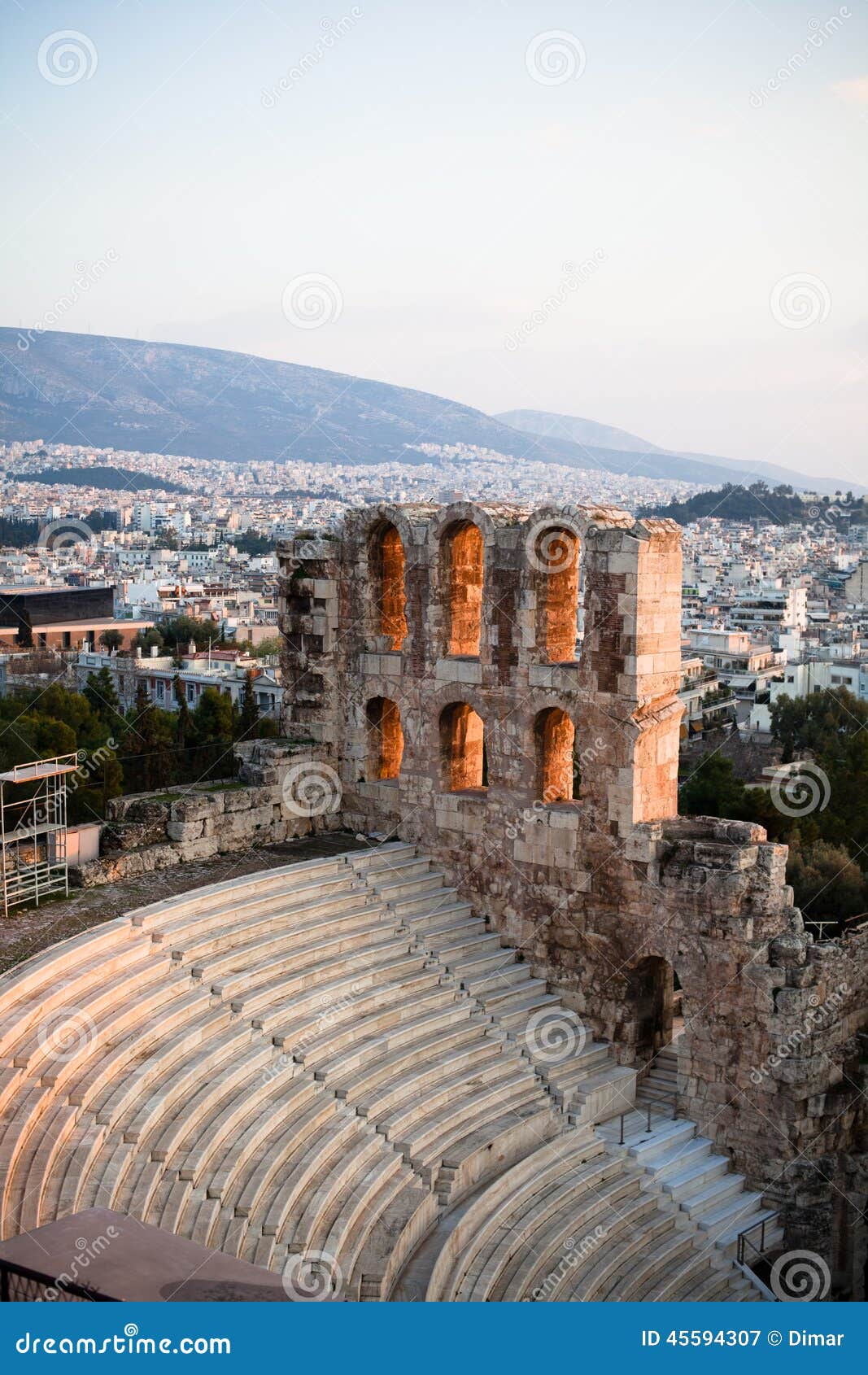 Amphitheatre in Acropolis, Athens Greece Stock Image - Image of ...
