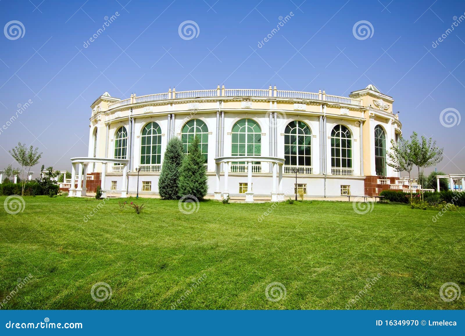 Amphitheatre Building in Green Meadow Stock Photo - Image of ...