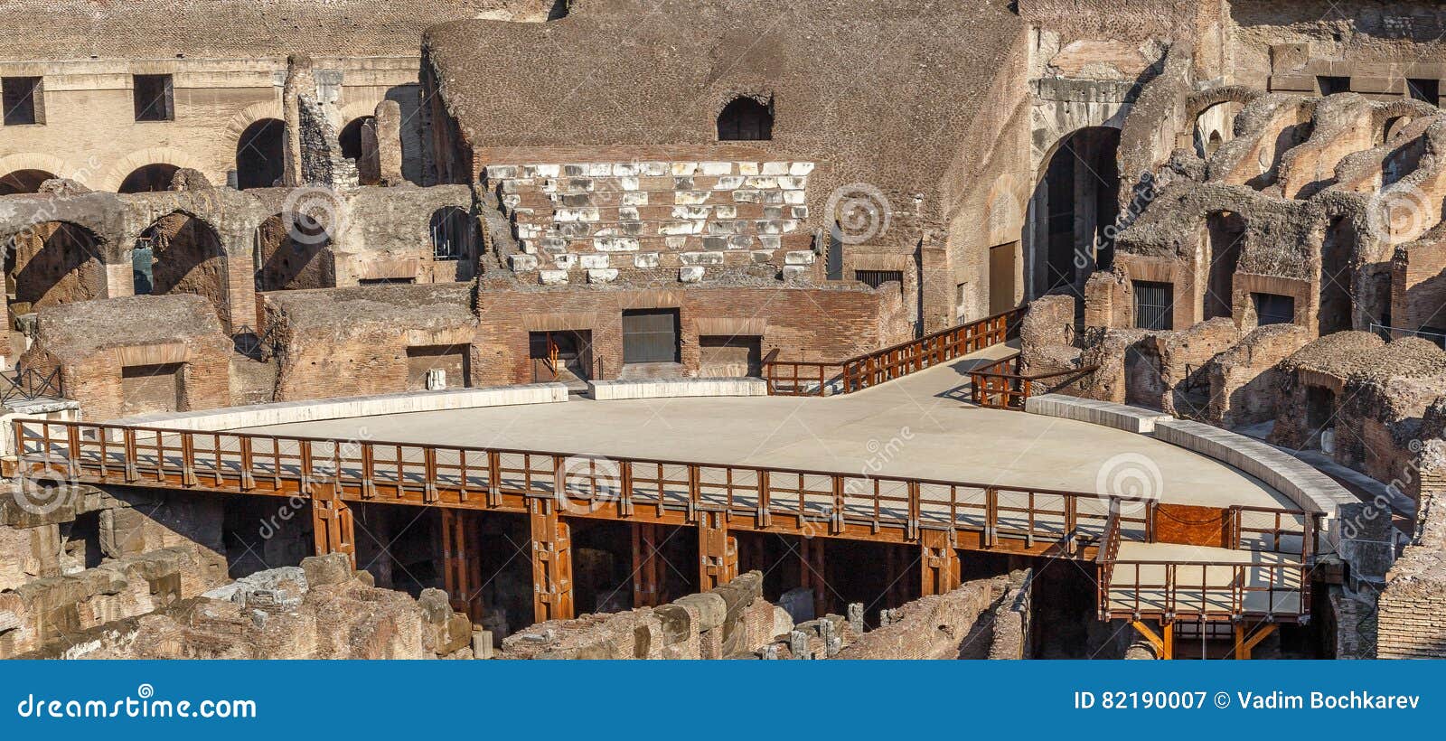 Amphitheatre Colosseum in Rome, the Stage Reconstruction Stock Image ...