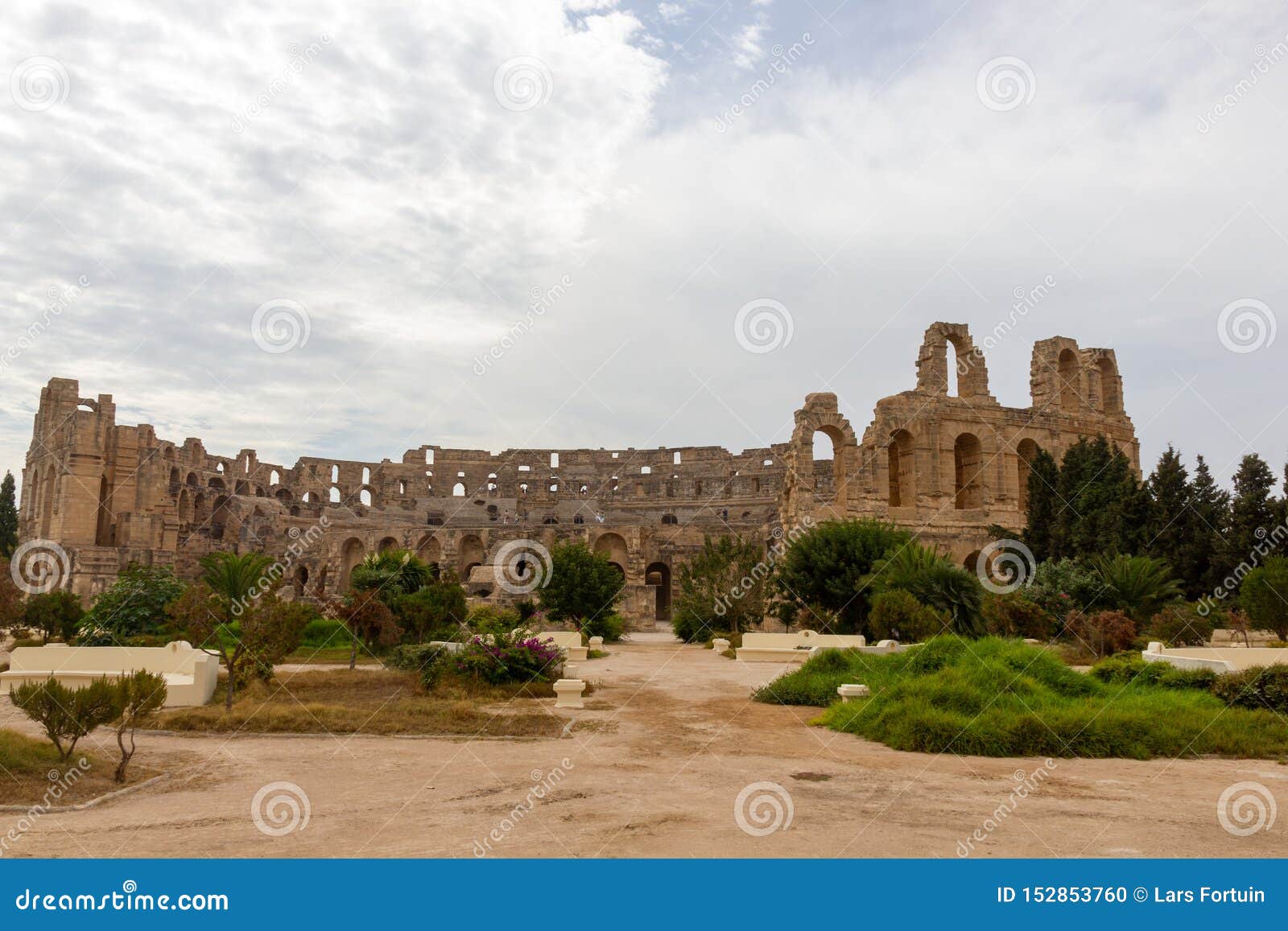 Amphitheatre of El Jem in Tunisia Stock Photo - Image of historic ...