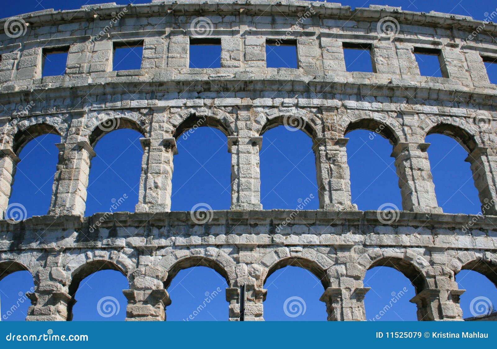 Amphitheatre in Pula stock image. Image of destination - 11525079