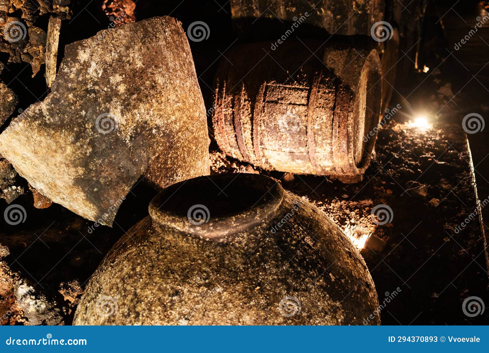 Amphora and Barrels in NOY Brandy Factory Dungeon Editorial Stock Photo ...