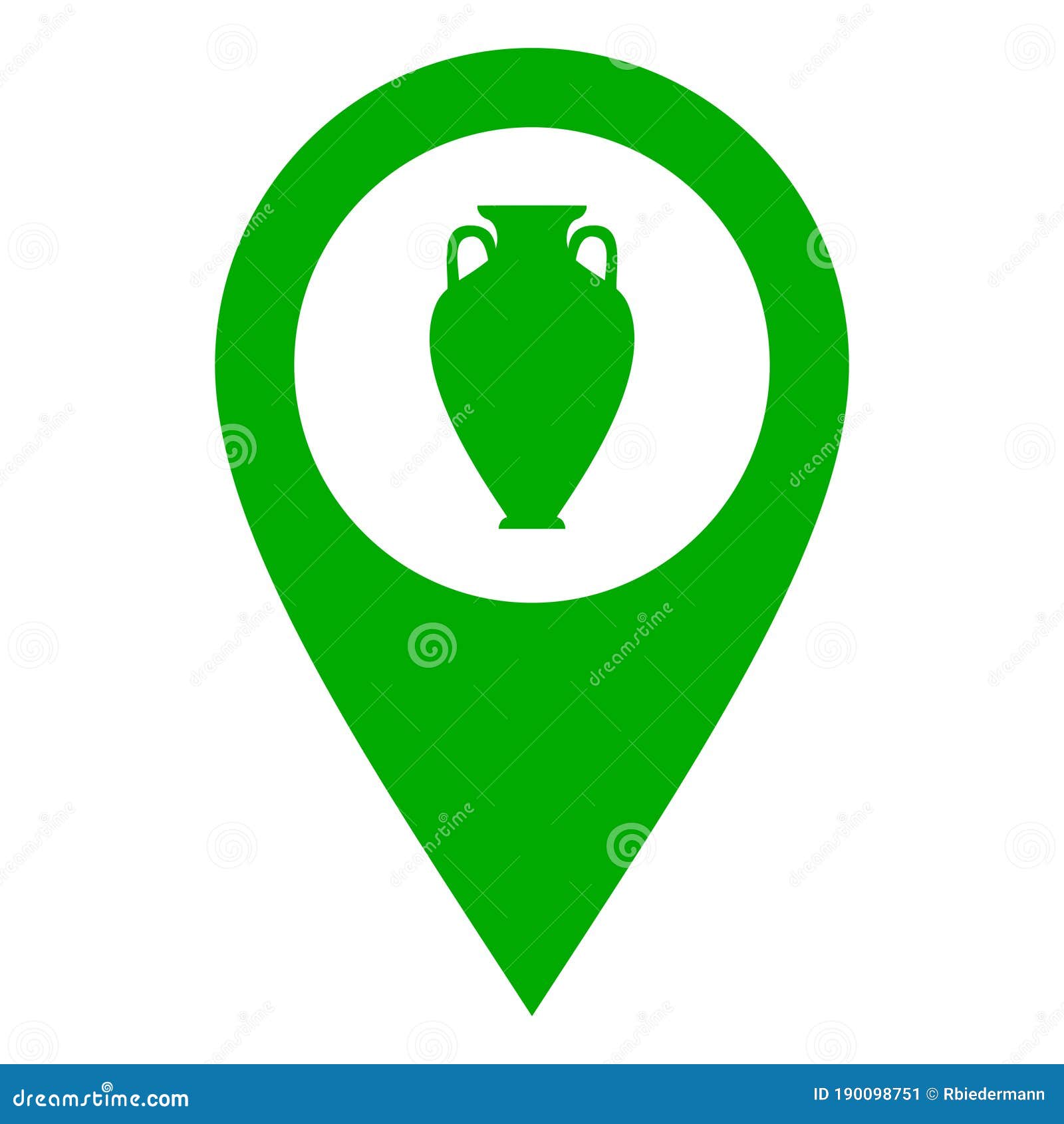 Amphora and location pin stock vector. Illustration of symbol - 190098751