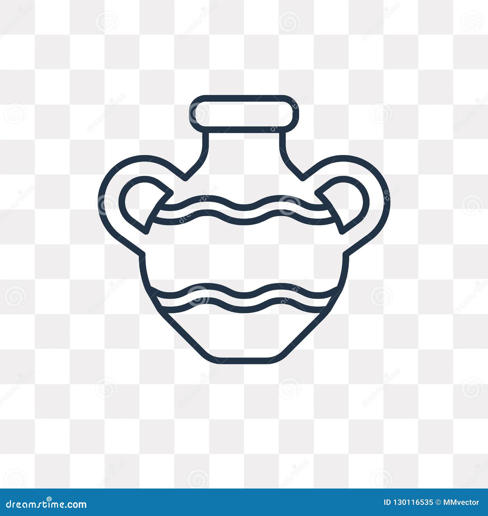 Amphora Vector Icon Isolated on Transparent Background, Linear a Stock ...