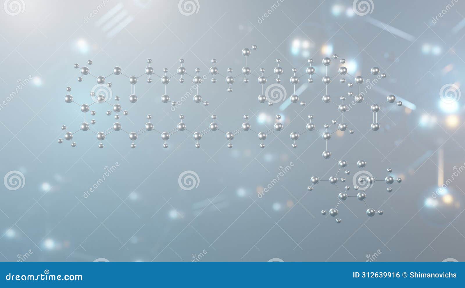 Amphotericin B Molecule 3d Rendering, Flat Molecular Structure With ...