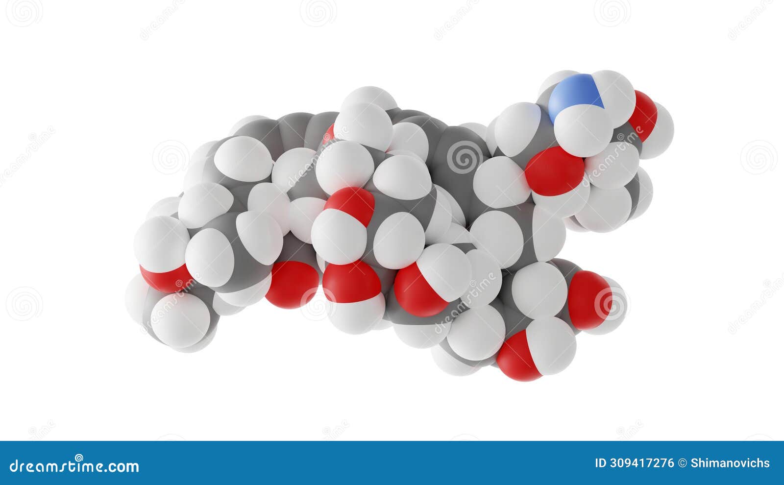 Amphotericin B Molecule 3d Rendering, Flat Molecular Structure With ...