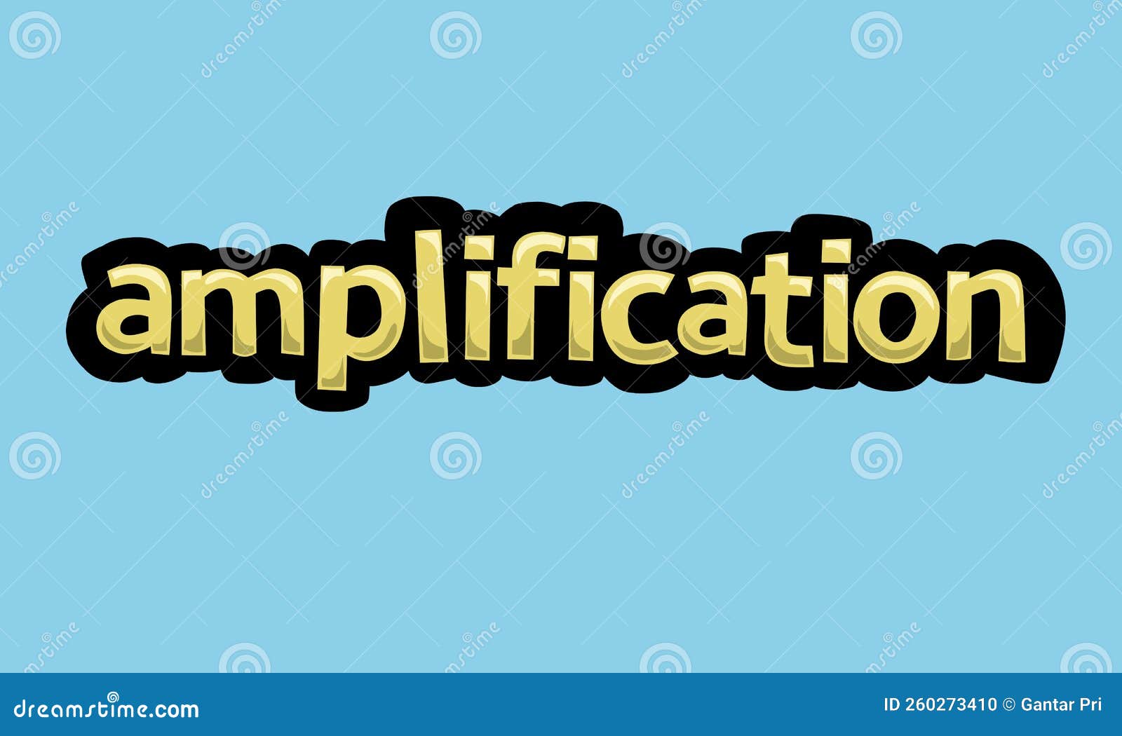 AMPLIFICATION Writing Vector Design on a Blue Background Stock Vector ...