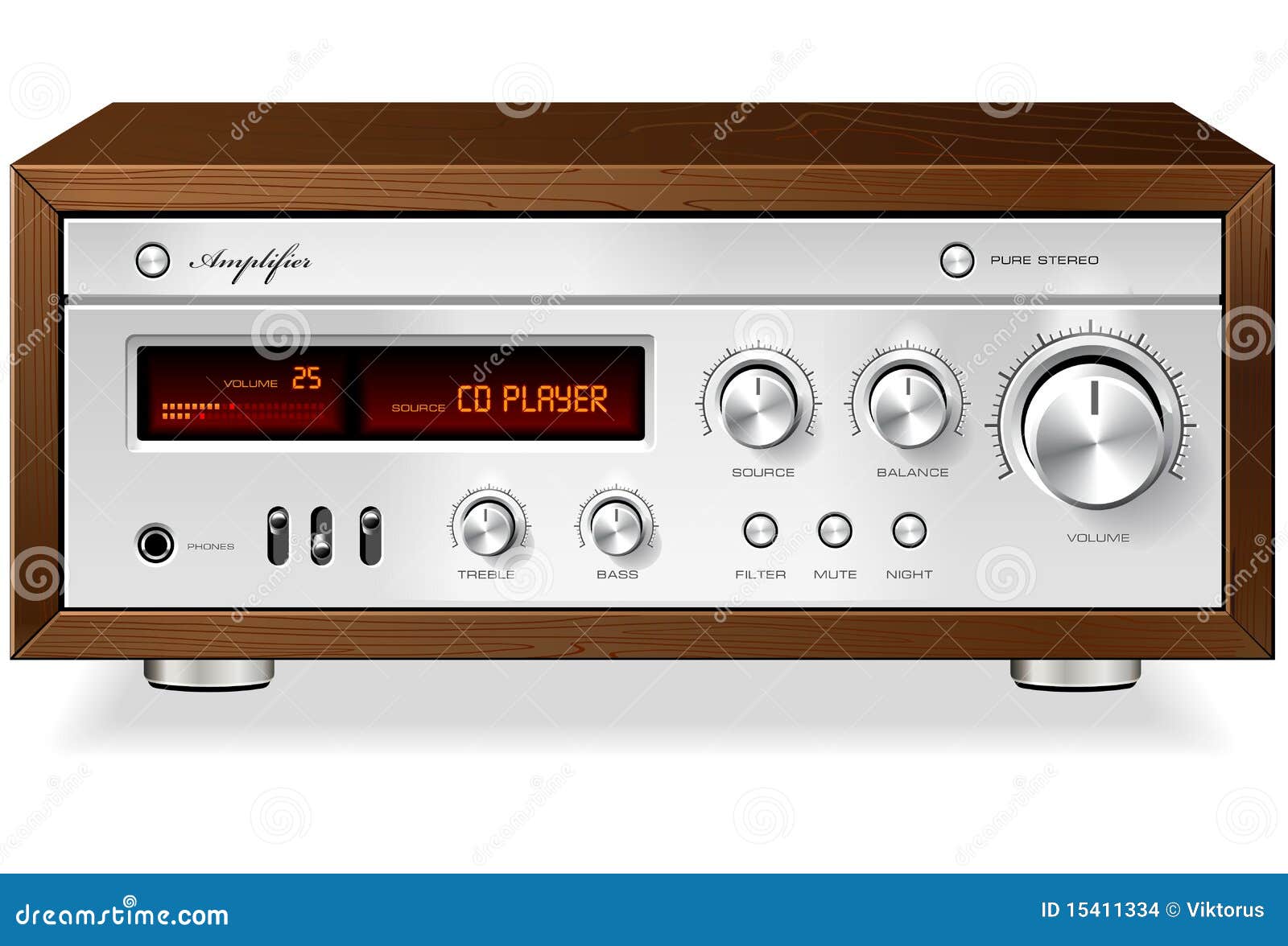 Amplifier stock vector. Illustration of button, metal - 15411334